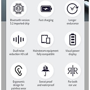 Wireless Bluetooth Handsfree Single Earphone Headset for iPhone Samsung Android, Black