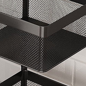 Rotating Kitchen Storage Rack, Square 4 Layer Fruit Vegetable Storage Basket Rack Snack Stand ​Household Storage Shelf for Kitchen Toilet Save Space