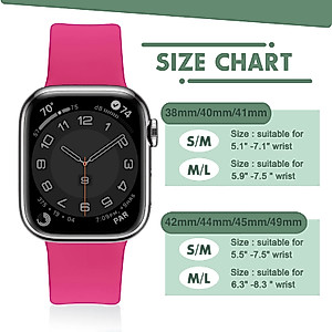 Tighesen Sport Bands Compatible with Apple Watch Band Ultra 2/Ultra SE Series 10/9/8/7/6/5/4/3/2/1 38mm 40mm 41mm 42mm 44mm 45mm 46mm 49mm S/M M/L for Women/Men Silicone iWatch Band