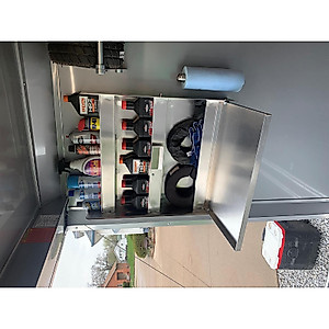 Speedway Motors Standard Aluminum Trailer Storage Cabinet, Features Fold-Down Work Table, Two Paper Towel Holders and Storage, For Enclosed Race Trailer or Garage Storage