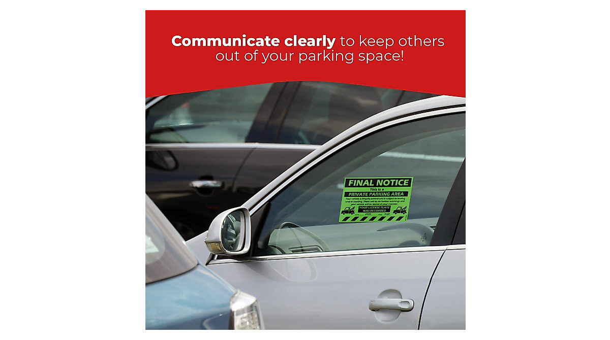 100 MESS Hard-to-Remove No Parking Stickers for Car Violators