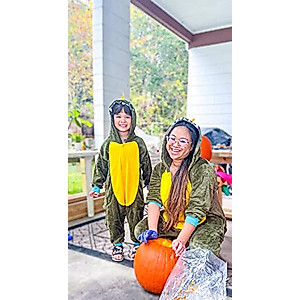 Joy2fitt Halloween Costumes Adults Women Animal Onesie Men Flannel Dinosaur Hooded Tails One Piece Family Cosplay Jumpsuit S