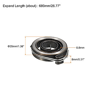 uxcell Drill Press Spring Drill Press Quill Feed Return Coil Spring Assembly Spring Steel Chemical Blackening Finish 680mm Expand Long 35 x 8 x 0.8mm 2 Pcs
