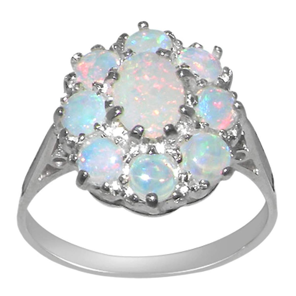 LetsBuyGold 925 Sterling Silver Natural Opal Womens Promise Ring - Size 6.5