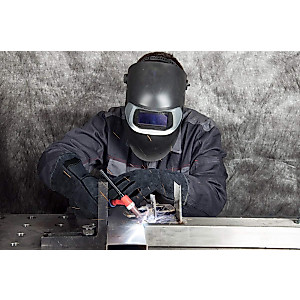 OZERO 932°F Heat Resistant Forge Welding Gloves 14 inches Cowhide Leather - Long Sleeve and Insulated Lining Grill Glove for Tig Welder/Mig/Barbecue/Stove Gray