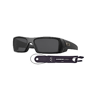 Oakley Gascan OO9014 03-473 Matte Black/Grey Sunglasses Leash+ BUNDLE with Designer iWear Eyewear Kit