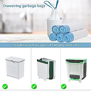 Trash Bag Drawstring Portable Kitchen Garbage Can Liners 3 Gallon White
