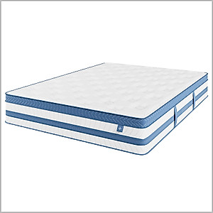Raydem 12" Queen Foam Mattress, Cool Touch Gel Memory Foam, Ergonomic Support & Pressure Relief, Medium Feel Comfort, CertiPUR-US Certified, Designed in USA