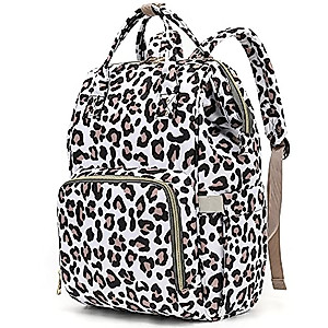 Yusudan Leopard Laptop Backpack for Women Men, 15.6 inch College School Backpack Bookbag for Work/School/Travel/Business