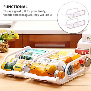 Hemoton 2pcs Soda Can Dispenser Beverage Holder for Fridge Kitchen Countertops Cabinets Plastic Canned Food Pantry Storage Rack Beverage Organizer