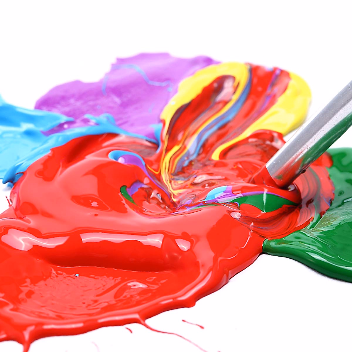 GOTIDEAL Craft Acrylic Paint Set,8 Primary Colors（(120ml,4 oz) Rich Pigments Non-Toxic Washable, Professional Paint for Pouring on Canvas, Rocks, Ceramic, Fabric, Leather, Ideal for Artist, Adults