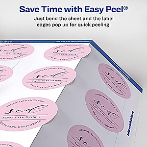 Avery Matte White Round Labels with Sure Feed, 1-2/3" diameter, 1,000 Matte White Printable Labels