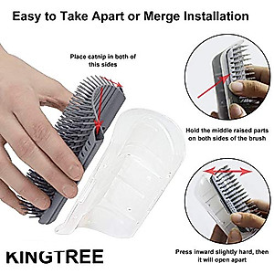 2 PACK Cat Self Groomer,Softer Cat Corner Scratcher For Wall With Catnip,Massage Comb Groomer Cat Corner Groomer,Pet Grooming Massage Kitten Brush,Cat Face Scratcher For Kitten with Long &Short Fur (Gray)