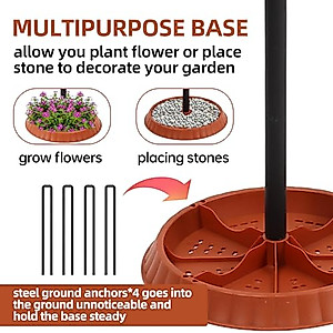 Heated Bird Bath for Outdoors for Winter, 75W Bird Bath Water Heater Bird Bath Deicer,Deep Bowl Thermostatic Control Weather Resistance Stylish Design with Planter Pedestal for All Seasons(Brown)