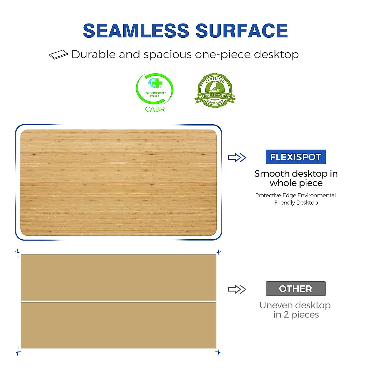 FLEXISPOT Quick Install Standing Desk EC9 Electric Height Adjustable Desk for Home Office 48 x 24 Inches Sit Stand Desk Whole-Piece Desk Board VICI(White Frame + 48" White Top)