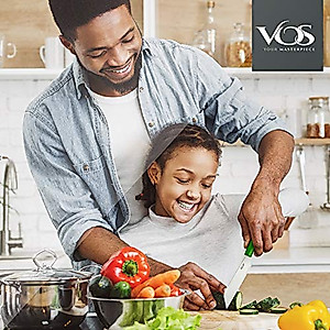 Vos vegetable Ceramic Knife 6.5 Inch Cleaver - Ergonomic Kitchen Knife with Ultra-Sharp Ceramic Blade and Green Handle - Lightweight Easy To Clean Chef Butcher Knife With Gift Box