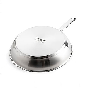 KitchenAid Stainless Steel PFAS-Free Healthy Ceramic Non-Stick 28 cm Frying Pan, Clad, Induction, Oven Safe, Silver