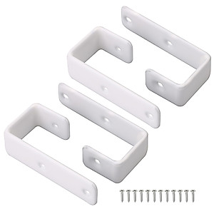 4Pcs White 7-Shaped Plastic Coated Bunk Bed Ladder Hook Bed Ladder Hooks for Bed Hook Tool 25MM