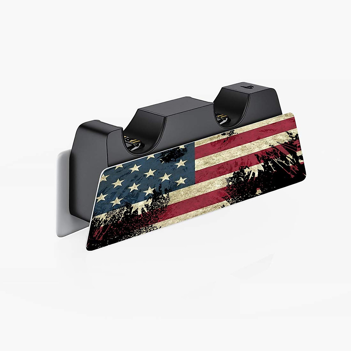 PlayVital US Flag The Stars & Stripes Full Set Skin Decal for ps5 Console Disc Edition, Sticker Vinyl Decal for ps5 Controller & Charging Station & Headset & Media Remote