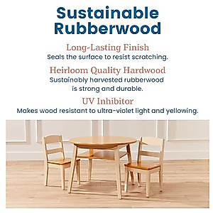 ECR4Kids Hideaway Table and Chair Set, Kids Furniture, Honey/Antique White, 3-Piece