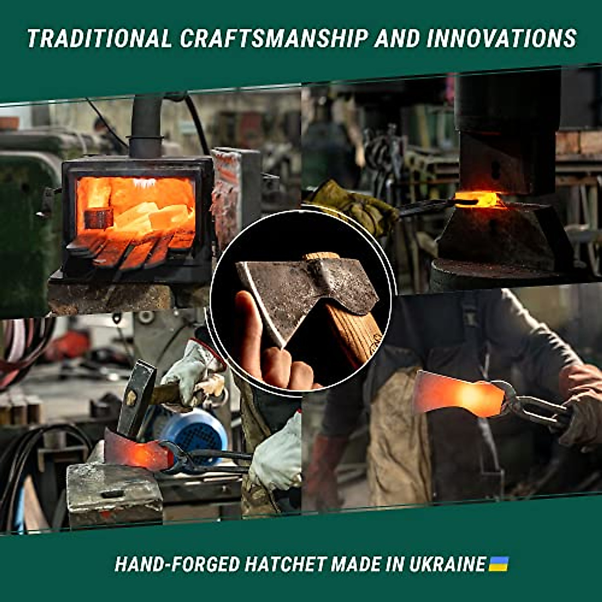 BeaverCraft Carving Axe Hand Forged Hatchet with Sheath - Small Axe Hatchet Axe with Wood Handle - Bearded Axe Wood Hatchet Forged Axe Bushcraft Hatchet Camping Hatchet Carving Axe Hatchet AX1