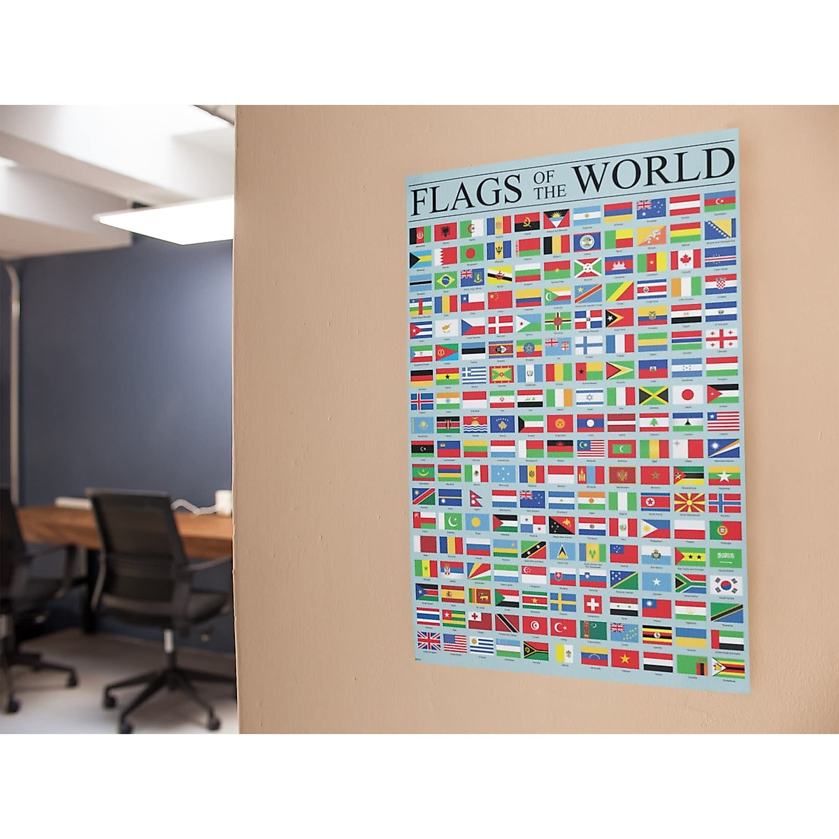 Flags of The World Classroom Reference Chart National Countries Country Symbol Educational Teacher Learning Homeschool Display Supplies Teaching Aide Cool Wall Decor Art Print Poster 12x18