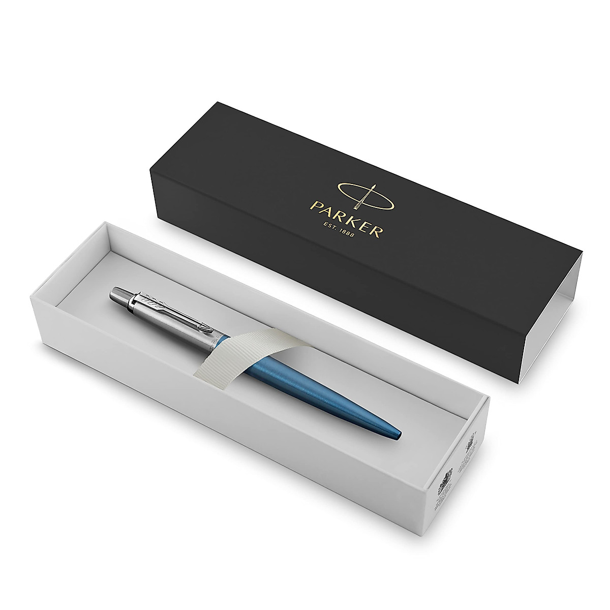 PARKER Jotter Ballpoint Pen, Waterloo Blue with Medium Point Blue Ink, Gift Box (1953191)