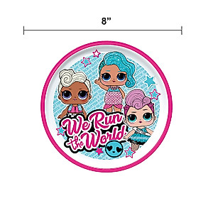 Zak Designs L.O.L. Surprise! Series Kids Plate, Bowl, Water Bottle & Flatware Set, Series 1-3 Characters, 5-piece set