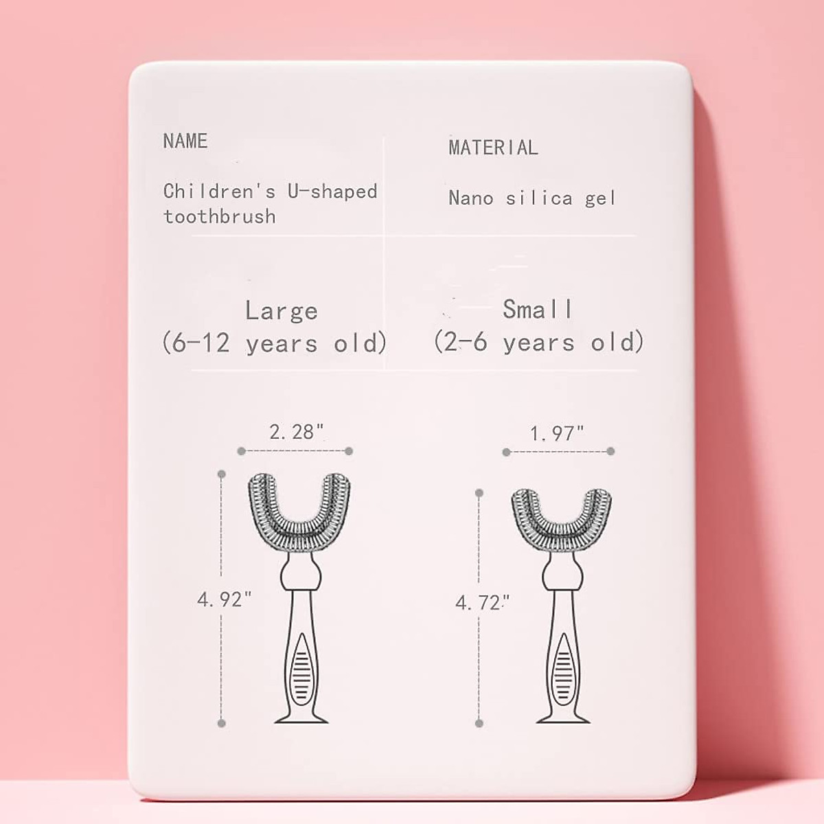 JYZPJ 2 Pack Kids U Shaped Toothbrush Toddler Toothbrush with Soft Silicone Bristles with Suction Cup Base 360 U Type Toothbrush for Children Ages 2-12 (2-6 Years Old)