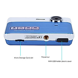 40MP Digital Camera 2.4 Inch Screen Mini Video Camera with 16x HD Digital Zoom 32GB Digital Cameras for Photography (Blue)