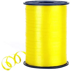 Morex Curling Ribbon 3/16" 500 Yds for Gift Wrapping, Balloon String, Birthday Parties, Holidays, Decorations, Yellow