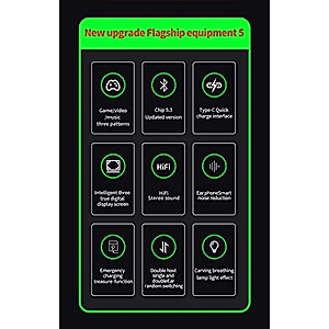 VOLT+ Plus TECH Wireless V5.3 LED Pro Earbuds Compatible with Xiaomi 13 Lite IPX3 Water & Sweatproof/Noise Reduction & Quad Mic(Black)