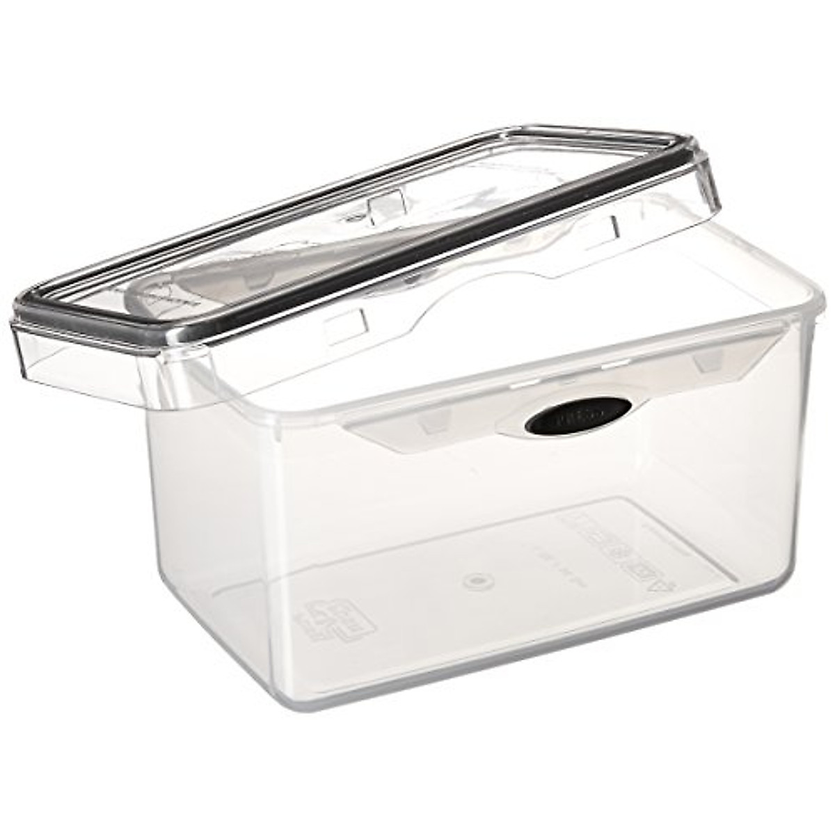 Misco PNC59RT Rectangle Press N Click Food Container, 7.4 Cup, Clear/Grey Trim