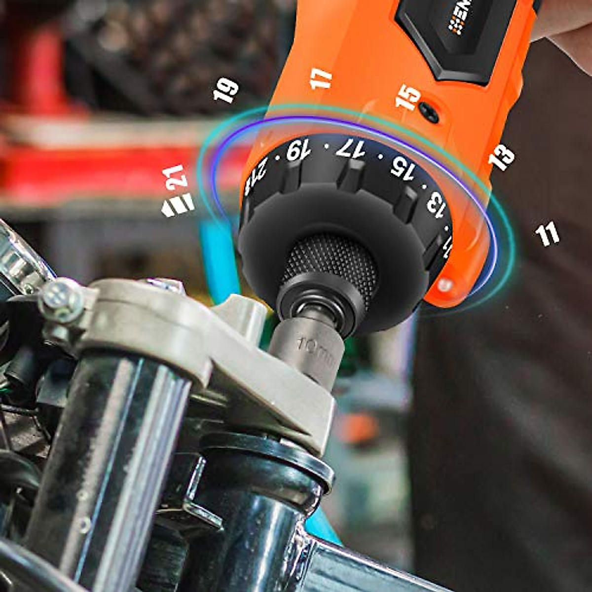 ENERTWIST Cordless Screwdriver, 8V Max 10Nm Electric Screwdriver Rechargeable Set with 82 Accessory Kit and Charger in Carrying Case, 21+1 Cluth, Dual Position Handle, LED Light, ET-CS-8