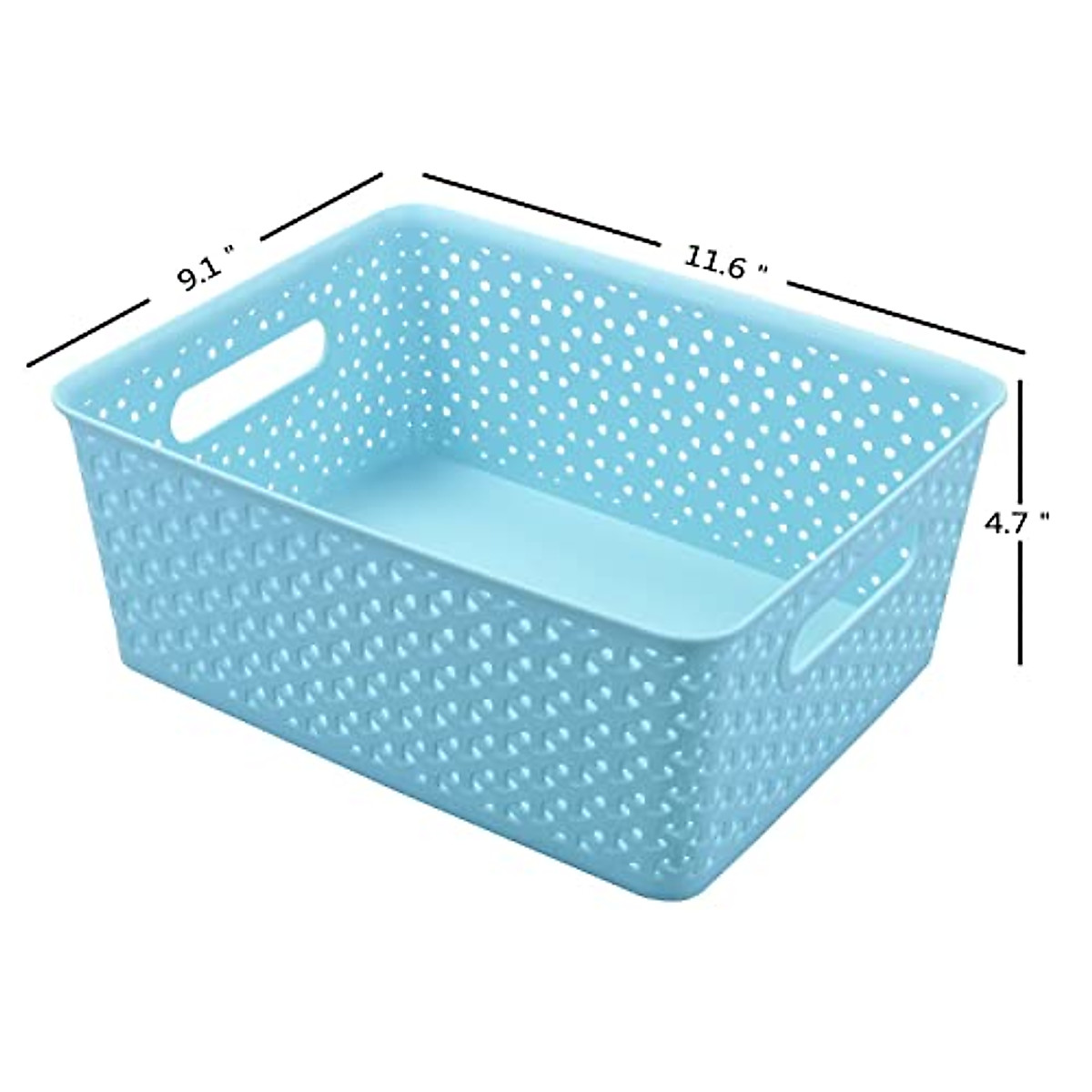Rinboat Medium Colored Plastic Storage Baskets, 4 Packs