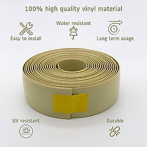 KOMORAX 200ft Long 1.5" Wide Vinyl Chair Strapping. Repair & Replacement Matte Finish.for Patio Outdoor Lawn Garden Durable Attractive (Driftwood)