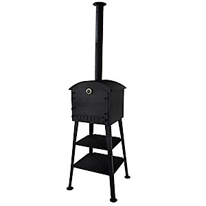 Tidyard Outdoor Pizza Oven Charcoal-Fired with 2 Fireclay Stones for Garden Chimney BBQ Smoker Bread