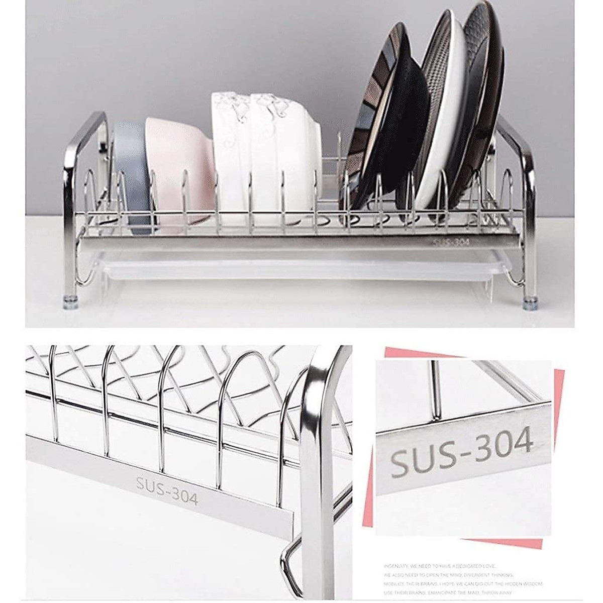 Plate Rack Draining Dish Rack Stainless steel single-layer dish rack drain rack dish rack dish rack dish rack for Kitchen Countertop Pan Plate Holder