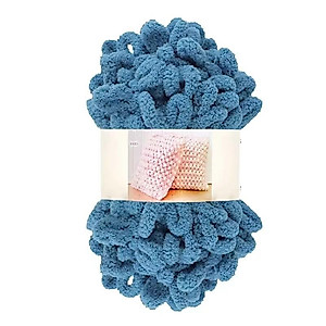 2 Balls Puffy Loop Finger Yarn Wool Hand Braid Rope Knitting Thick Velvet Rainbow Yarn (Color : Color 5)