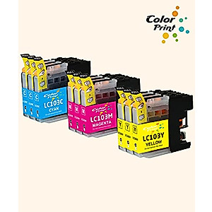 ColorPrint Compatible Ink Cartridge Replacement for Brother LC103 LC103XL LC101 Used for MFC-J870DW MFC-J470DW MFC-J450DW MFC-J4310DW J4410DW J6920DW J475DW Printer (3Cyan,3Magenta,3Yellow, 9-Pack)