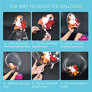 Ayfjovs Large Clear Balloons for Stuffing, 12PCS 26 Inch Fillable Big Bubble Balloons, Pre-Stretched Transparent BoBo Balloons for Valentines Decoration Baby Shower Wedding Birthday Party