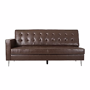 Christopher Knight Home Gebo Sofas, Dark Brown + Chrome