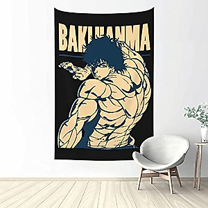 Flokoo Anime Baki The Grappler Baki Hanma Tapestry Wall Art Decor Hanging For Living Room Dorm Kitchen Bedroom Home 40x60 Inch