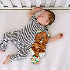 Nuby Lifelike Animated Sleeping Beaver with 8 Soothing Lullabies & 4 Calming White Noises, 30 Min Non-Stop