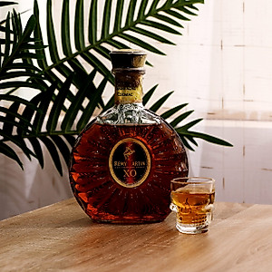 FORYILLUMI Skull Face Heavy Base Whiskey Shot Glasses, Set of 12, Clear Shot Drinking Glassware for Party, Wine, Whiskey, Tequila, Cocktail, Beverage, Bar Decor, 1.5 oz