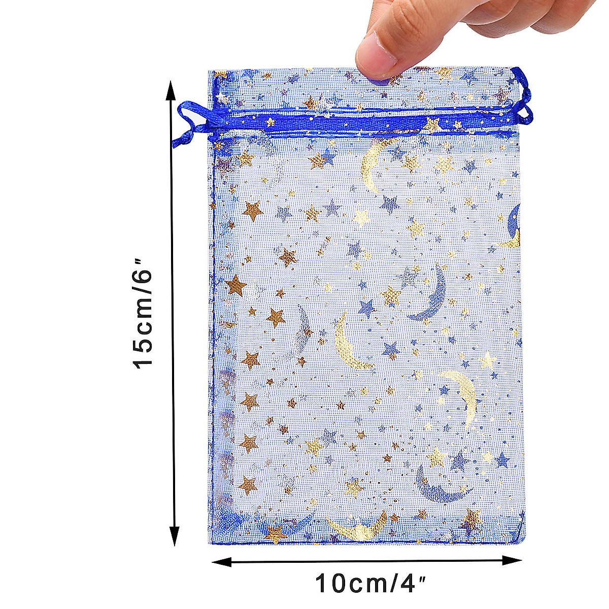 Noverlife 50PCS Drawstring Sheer Organza Bags, Tulle Mesh Party Favor Gift Bag Jewelry Pouches for Wedding Birthday Baby Shower Festival Cosmetics Perfume Chocolates - 4x6in (10x15cm)