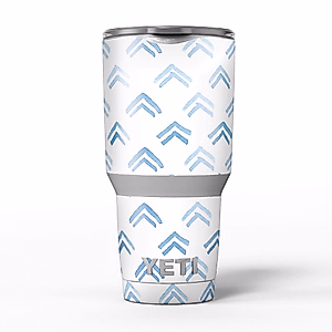 Design Skinz The Blue Upwards Arrow Pattern - Skin Decal Vinyl Wrap Kit Compatible with The Yeti Rambler Cooler Tumbler Cups
