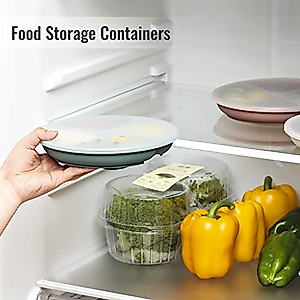 VITEVER 3 Pack Suction Plates with Lids and Utensils for Babies & Toddlers, 100% Food-Grade Silicone, Divided Design, Microwave & Dishwasher Safe