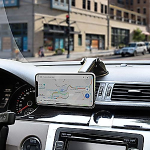 1Zero Magnetic Phone Car Mount with Quick Extension Telescopic Arm, Hands-Free Windshield Dashboard Cell Phone Holder for Car Compatible with iPhone Smartphone, Sticky Suction Cup, 6 Strong Magnets