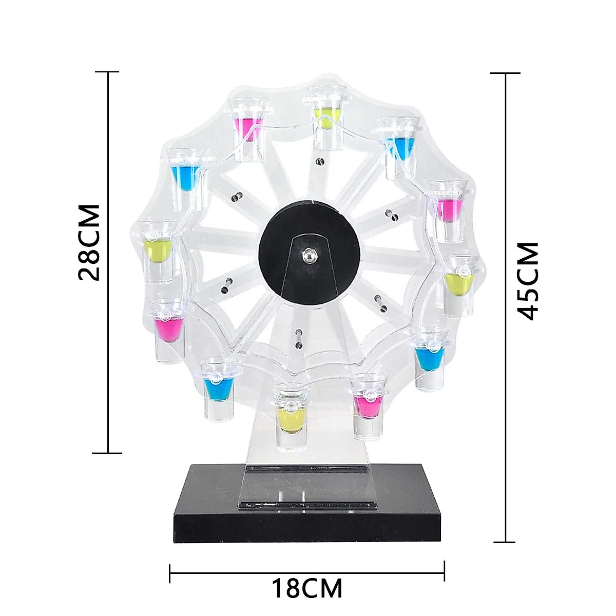 Liquor Shelves Ferris Wheel Tequila LED Liquor Bottle Display Shelf ,Ice Wine Stand, Colorful Light Spinning Stand with 12 Glasses Cups, Party Bar Drinking Tumblers Stand for Birthday, Wedding